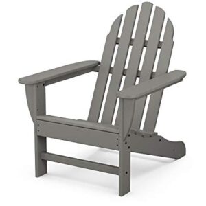 POLYWOOD NCC2280GY Nautical Arms Chaise, Slate Grey & AD4030GY Classic Outdoor Adirondack Chair, Slate Grey