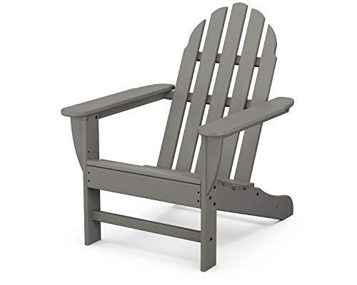 POLYWOOD NCC2280GY Nautical Arms Chaise, Slate Grey & AD4030GY Classic Outdoor Adirondack Chair, Slate Grey