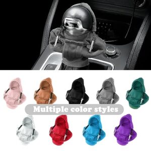 OFBAND Car Gear Shift Cover,Cute Gear Shift Knob Hoodie for Car Decorations & Protections,All Seasons Universal Car Accessories Interior Shifter Cover Fits Car Truck SUV (Grey)