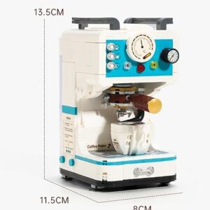 BEJARM 3D Micro Retro Machine Building Brick Sets for Adults Teens, Decorative Display Toys Collectible Model Birthday Gifts Home Ornament (Coffee Maker)