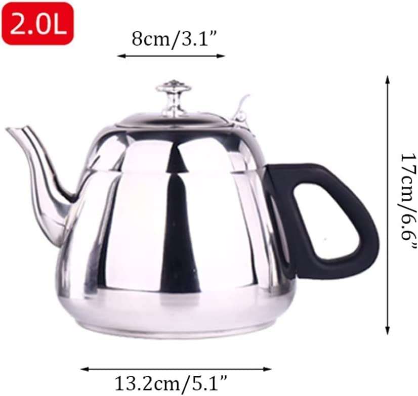 Practical Teakettle Tea Kettles 304 Stainless Steel Teapot Induction Cooker Kettle Ergonomic Handle Teakettle for Coffee, Milk and More Portable