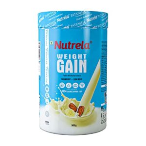 mass gainer with 36 essential vitamins, minerals and herbs | 20g protein, 66.8 carbs & 3834gm calories | ideal for athlete, men, women & kids - banana flavour