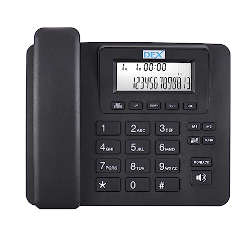 dsfen Corded Phone Desk Landline Telephone Support One Touch Memory Button/Flash/Last Number Speed Dial 8-Ring Melody Sound Real-time Date for Elderly Seniors Home Office Business