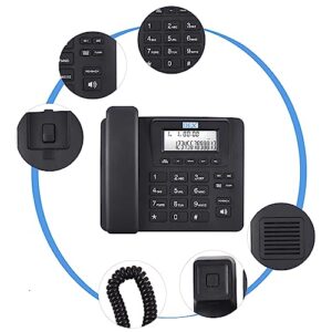 dsfen Corded Phone Desk Landline Telephone Support One Touch Memory Button/Flash/Last Number Speed Dial 8-Ring Melody Sound Real-time Date for Elderly Seniors Home Office Business