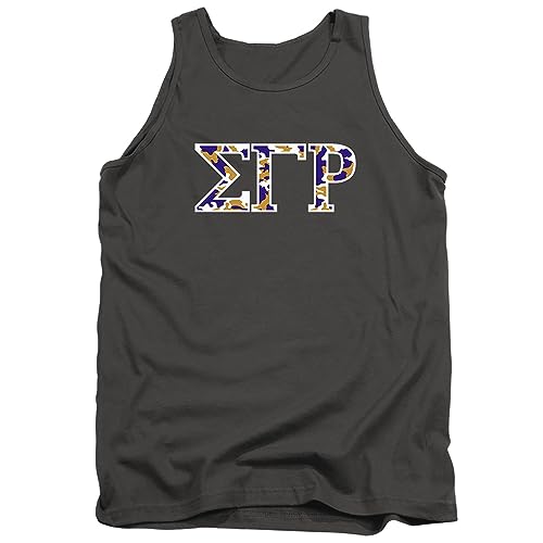 Sigma Gamma Rho Sorority Official Camo Unisex Adult Tank Top,Charcoal, 2X-Large