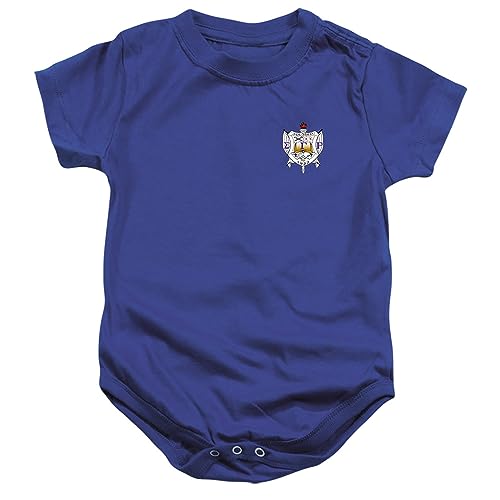 Logovision Sigma Gamma Rho Sorority Official Plaid Badge Unisex Infant Snap Suit for Baby,Royal Blue, 12 Months