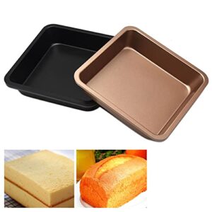 DOMELA Baking Mold,Cake Mould,baking Baking Tray Metal Square Baking Pan Carbon Steel Oven Toast Bread Cookie Cake Tray Mold Loaf Pastry Baking Diy Non Stick Tool 2Pcs Black pan