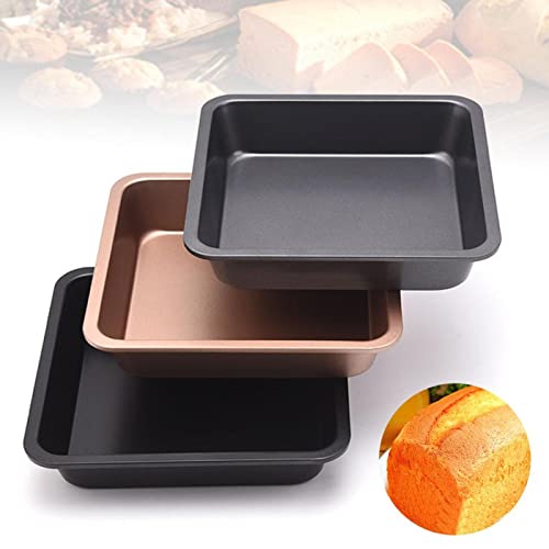 DOMELA Baking Mold,Cake Mould,baking Baking Tray Metal Square Baking Pan Carbon Steel Oven Toast Bread Cookie Cake Tray Mold Loaf Pastry Baking Diy Non Stick Tool 2Pcs Black pan