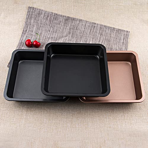 DOMELA Baking Mold,Cake Mould,baking Baking Tray Metal Square Baking Pan Carbon Steel Oven Toast Bread Cookie Cake Tray Mold Loaf Pastry Baking Diy Non Stick Tool 2Pcs Black pan