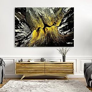 Canvas Wall Art Love Painting for Couples Bedroom, Love Painting Wall Art, Wall Art Love, Kiss Painting, The Kiss Painting Print, Kiss Canvas Wall Art (Ready to hang 24"x36", Style 1)