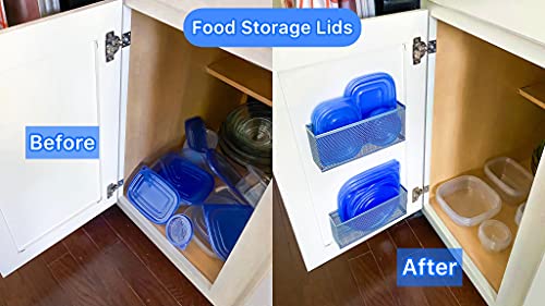 Slim Caddy Original - Scratch and Dent | Cabinet Door Organizer | Kitchen Plastic Lids Organizer, Bathroom Accessories, Under Sink Organizer, and More | 2 PK, 8”L x 3.5”H x 1.8”D each