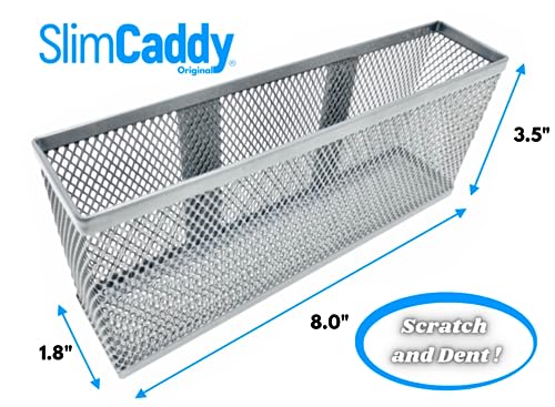 Slim Caddy Original - Scratch and Dent | Cabinet Door Organizer | Kitchen Plastic Lids Organizer, Bathroom Accessories, Under Sink Organizer, and More | 2 PK, 8”L x 3.5”H x 1.8”D each