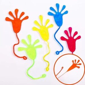 42pcs Sticky Hands Toys Party Favors Kids Goodie Bag Stuffers Sticky Finger Bulk Treasure Box Prize Pinata Fillers Birthday Classroom Rewards Party Supplies Halloween Treat Carnival Toddler Boy Girl