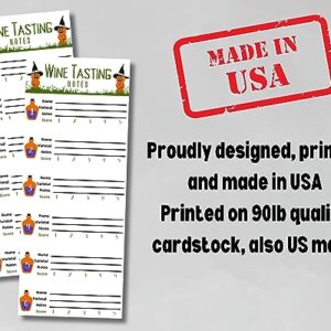 Halloween Themed wine tasting card scorecard for blind wine tasting party. Wine score card rating sheet for party, bachelorette party, girls night out party. Wine theme party tasting mat for wine.