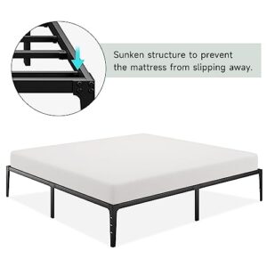 IDEALHOUSE 14 Inch King Bed Frame with Storage, Metal Platform Bed Frame King Size, Sturdy Steel Slats Support Mattress Foundation No Box Spring Needed, Black