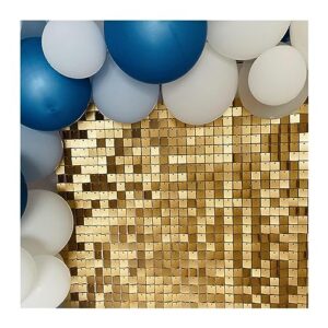 shimmer wall backdrop, 12 pcs decoration background glitter square wedding decor shower birthday sequin shimmer wall panel backdrop (color : matt gold)