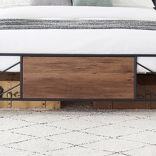 IDEALHOUSE Queen Bed Frame with Headboard, Upgraded Wood Platform Bed Frame with Sturdy Metal Slats Support, 12" Under Bed Storage, No Box Spring Needed, Easy Assembly, Noise Free