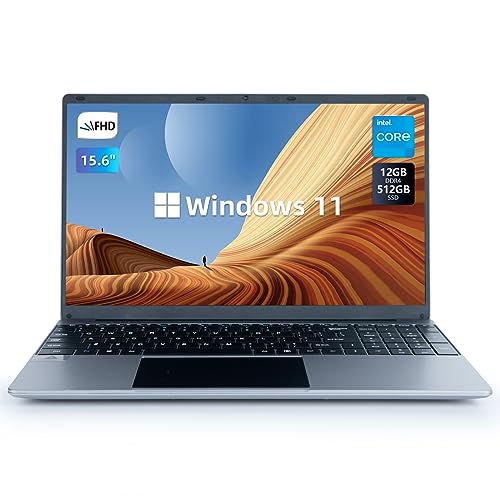 ANMESC Laptop Computer｜Laptop 15.6" with 1080P FHD Display｜Quad-Core Intel Celeron N5095 Processors｜12GB DDR4 512GB SSD｜Windows 11 Laptop Computers｜2.4G/5G WiFi｜Bluetooth 4.2｜Numeric Keypad｜Type-C