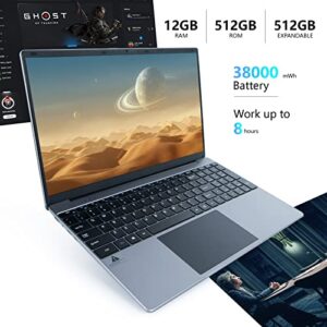 ANMESC Laptop Computer｜Laptop 15.6" with 1080P FHD Display｜Quad-Core Intel Celeron N5095 Processors｜12GB DDR4 512GB SSD｜Windows 11 Laptop Computers｜2.4G/5G WiFi｜Bluetooth 4.2｜Numeric Keypad｜Type-C