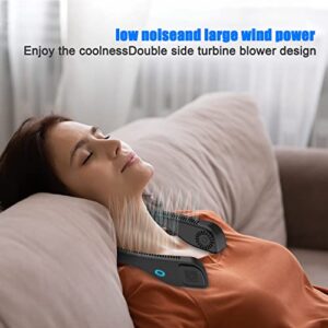 LEGONGSO Portable Neck Fan 2000 mAh Battery Operated Wearable Personal Fan, Leafless, Rechargeable, Headphone Design, USB Powered Desk Fan