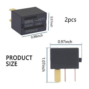 2PCS Automotive Relay OEM#G8HL-H71 39794-SDA-A03,4 Pin 12V Relay Compatible with Honda Accord Civic Odyssey CR-V,Professional Car Accessories AC Relays