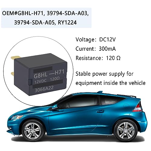 2PCS Automotive Relay OEM#G8HL-H71 39794-SDA-A03,4 Pin 12V Relay Compatible with Honda Accord Civic Odyssey CR-V,Professional Car Accessories AC Relays