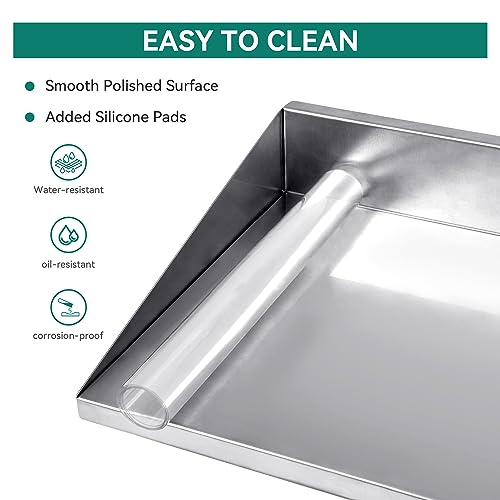 YITAHOME Stainless Steel Shelf 12 x 36 Inches, Wall Mount Metal Floating Sheld with Transparent Silicone Mat, NSF Commercial Kitchen Shelving Rack for Storage, Restaurant, Home, Hotel, Garage