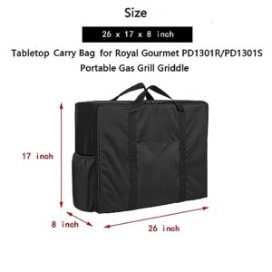 Jungda Carry Bag for Royal Gourmet PD1301S / PD1301R Portable 24-Inch 3-Burner Table Top Gas Grill Griddle,Outdoor Portable Carry Case for Camping