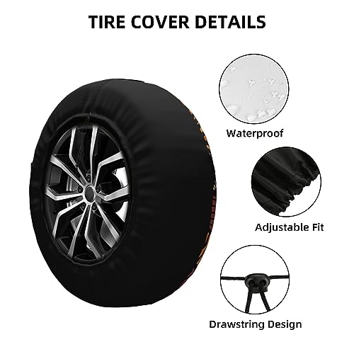 African Mud Cloth Tribal Spare Tire Cover 15 Inch Waterproof Dust-Proof Wheel Tire Cover Wheel Protector Fit for Trailer, Rv, SUV and Many Vehicle