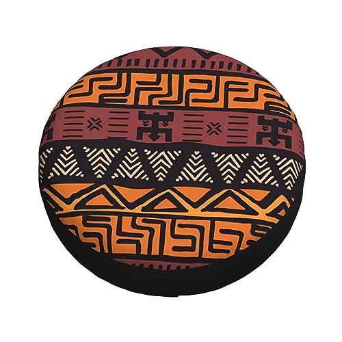 African Mud Cloth Tribal Spare Tire Cover 15 Inch Waterproof Dust-Proof Wheel Tire Cover Wheel Protector Fit for Trailer, Rv, SUV and Many Vehicle