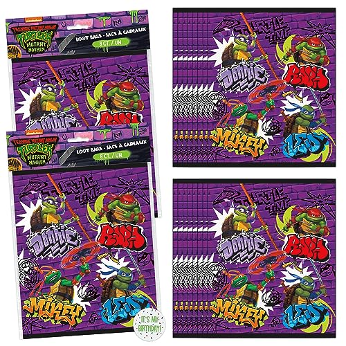 Ninja Turtle Birthday Party Supplies - Party Favor Bags (Pack of 16) and Sticker