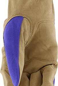 Miracle-Gro MG86206 Padded Palm Gloves – [Tan/Purple, Medium/Large], Synthetic Leather Palm, Touchscreen Compatible (Pack of 2)