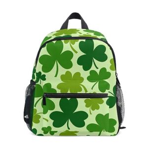 chifigno toddler backpack saint patrick's day green clovers toddler school bag kids travel backpack for girls boys kindergarten elementary junior primary