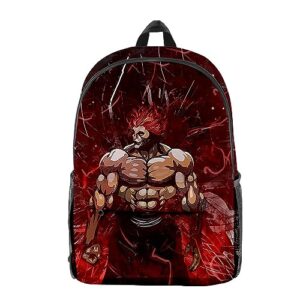 hanma baki anime backpack unisex shoulders bag fashion 3d printing casual daypack travel bags (i)