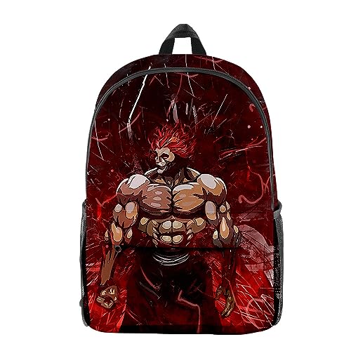 Hanma Baki Anime Backpack Unisex Shoulders Bag Fashion 3D Printing Casual Daypack Travel Bags (I)