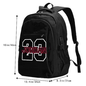 POYOMUK Basketball 23 Jordan Lightweight Backpack With Usb Charging Port Daypack Travel Rucksack