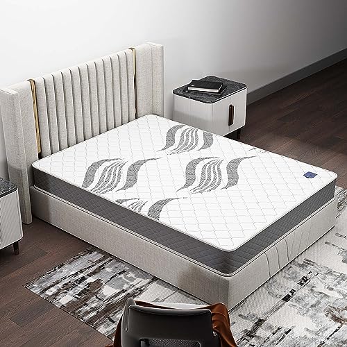 Full Size Mattress, 8 Inch Comfort Cooling Hybrid Mattress in a Box, Memory Foam Individual Pocket Springs, Tight Top Mattress for Motion Isolation&Pressure Relief, CertiPUR-US Certified (Full)