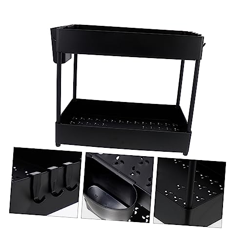 Cabilock Double Layer Kitchen Shelf Under Sink Rack Shower Storage Shelf Metal Organizer Shelf Desktop Organizer Shelf Storage Rack Storage Organizer Storage Holder