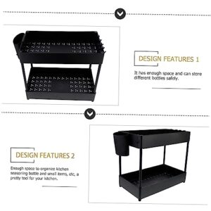 Cabilock Double Layer Kitchen Shelf Under Sink Rack Shower Storage Shelf Metal Organizer Shelf Desktop Organizer Shelf Storage Rack Storage Organizer Storage Holder