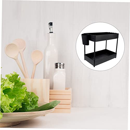 Cabilock Double Layer Kitchen Shelf Under Sink Rack Shower Storage Shelf Metal Organizer Shelf Desktop Organizer Shelf Storage Rack Storage Organizer Storage Holder