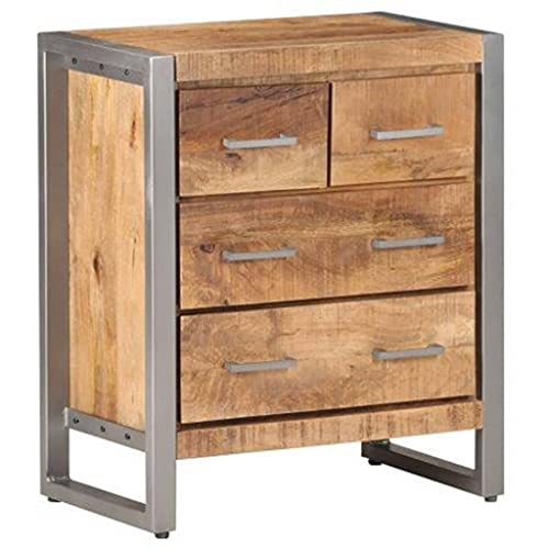 YPWRENH Bedside Cabinet Entry Table Sideboard 23.6 "x13.8 x27.6 Rough Mango Wood Suitable for Foyer or Living Room