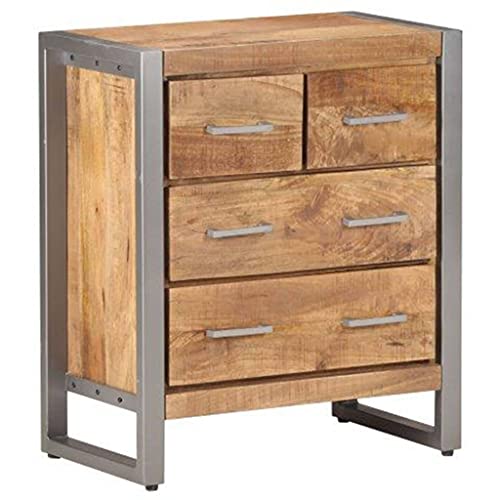 YPWRENH Bedside Cabinet Entry Table Sideboard 23.6 "x13.8 x27.6 Rough Mango Wood Suitable for Foyer or Living Room