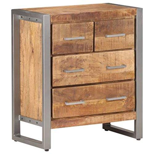 YPWRENH Bedside Cabinet Entry Table Sideboard 23.6 "x13.8 x27.6 Rough Mango Wood Suitable for Foyer or Living Room