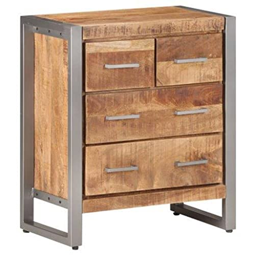 YPWRENH Bedside Cabinet Entry Table Sideboard 23.6 "x13.8 x27.6 Rough Mango Wood Suitable for Foyer or Living Room