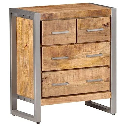 YPWRENH Bedside Cabinet Entry Table Sideboard 23.6 "x13.8 x27.6 Rough Mango Wood Suitable for Foyer or Living Room