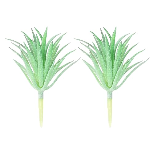 PATIKIL Artificial Succulent Plants, 2 Pack Small Fake Plants Faux Succulents Plant Unpotted for Home Garden Decoration, Green