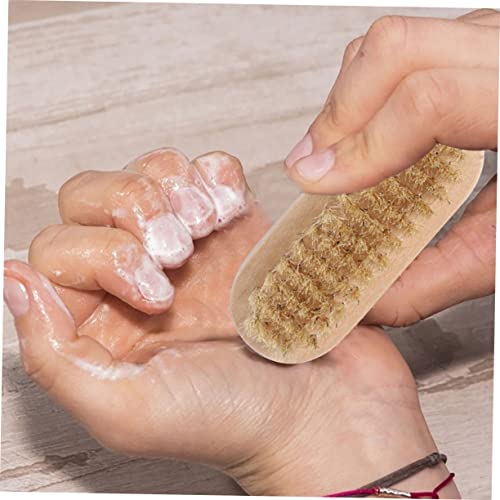 minkissy Nail Cleaning Brush Manicure Brushes for Nails De Uñas Acrilicas Nail Polish Clean up Brush Cleansers Household Nail Clean up Brush Nail Brush Wooden Natural