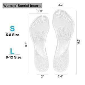 (2 Pairs) Cushion Insoles for Flip Flop Thong Sandals, Gel Adhesive Arch Support Flip Flop Thong Inserts Pain Relief Anti-Slip for High Heels