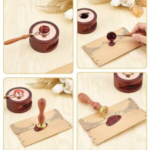 CRASPIRE Sunflower Wax Seal Stamp 25mm Removable Brass Head Retro Vintage Sealing Wax Stamp with Wooden Handle for Wedding Invitations Envelopes Christmas Thanksgiving Gift Packing