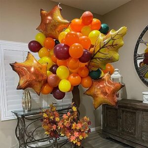 Fall Thanksgiving Party Decorations,150Pcs Orange Balloon Garland Arch Kit Burnt Orange Brown Yellow Blush Balloon for Autumn Harvest Baby Shower Birthday Wedding Supplies Decor